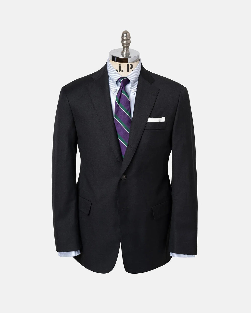 Grey Solid Worsted Suit | Men's Suits & Dress Clothes - J. Press