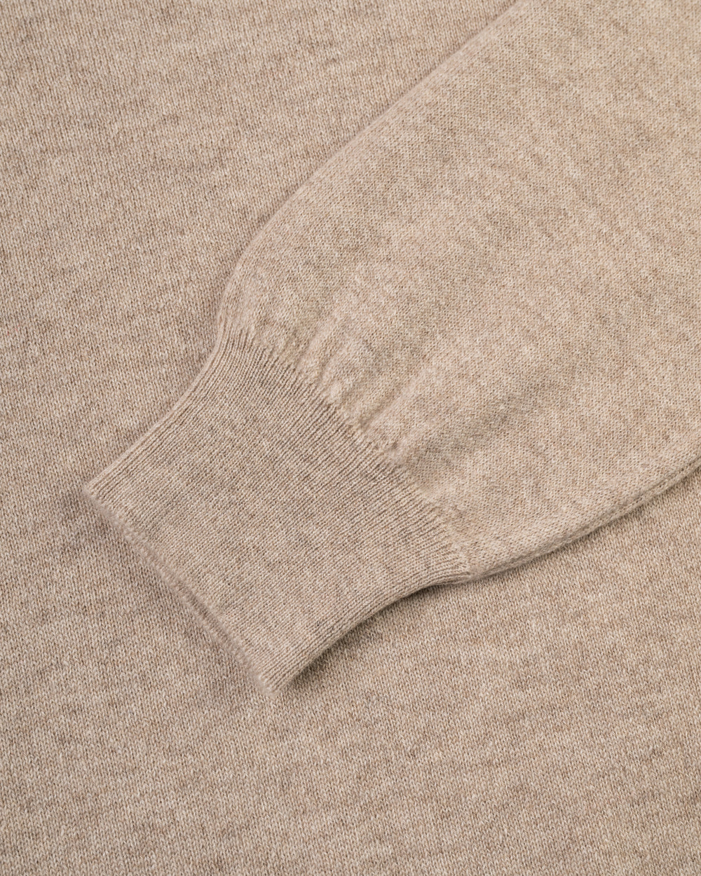 Made-in-Scotland Tan Cashmere Crewneck Sweater