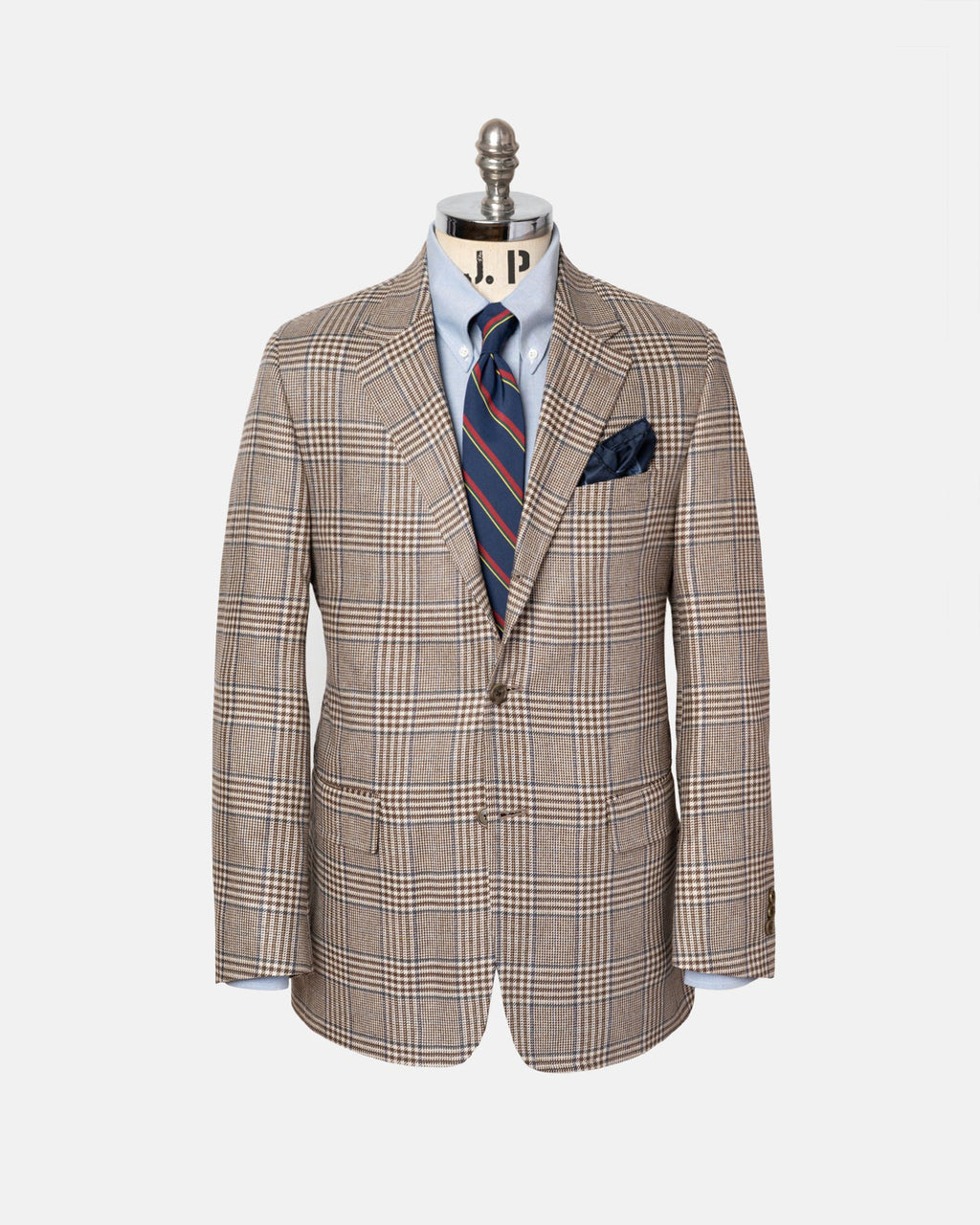 Tan & Navy Plaid Silk Sport Coat | J. PRESS