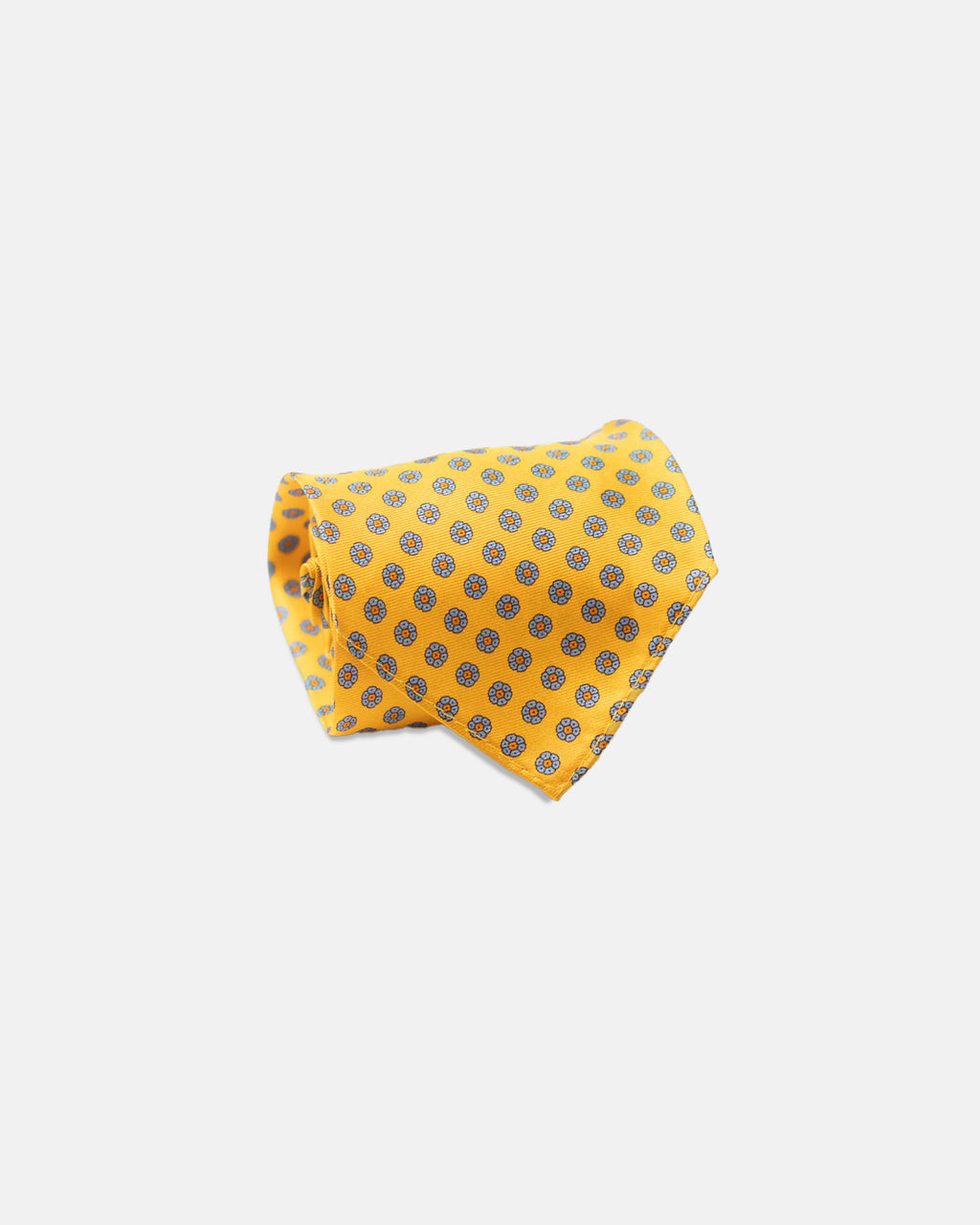 Printed Foulard Unlined Tie - Yellow | J.PRESS