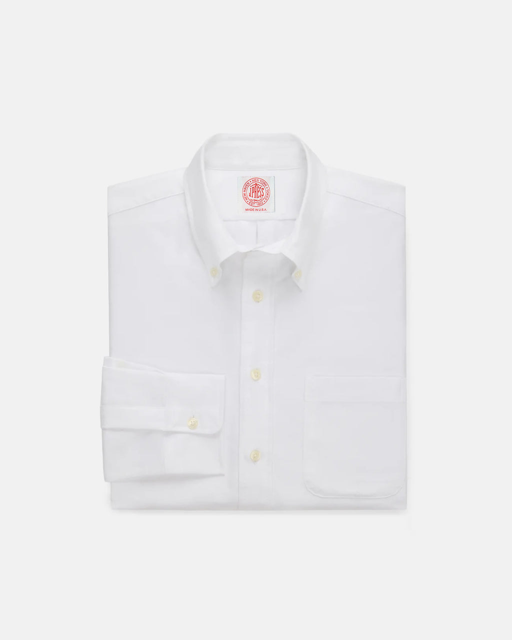 Made-in-USA White Oxford Cloth Button Down Shirt - Regular Fit