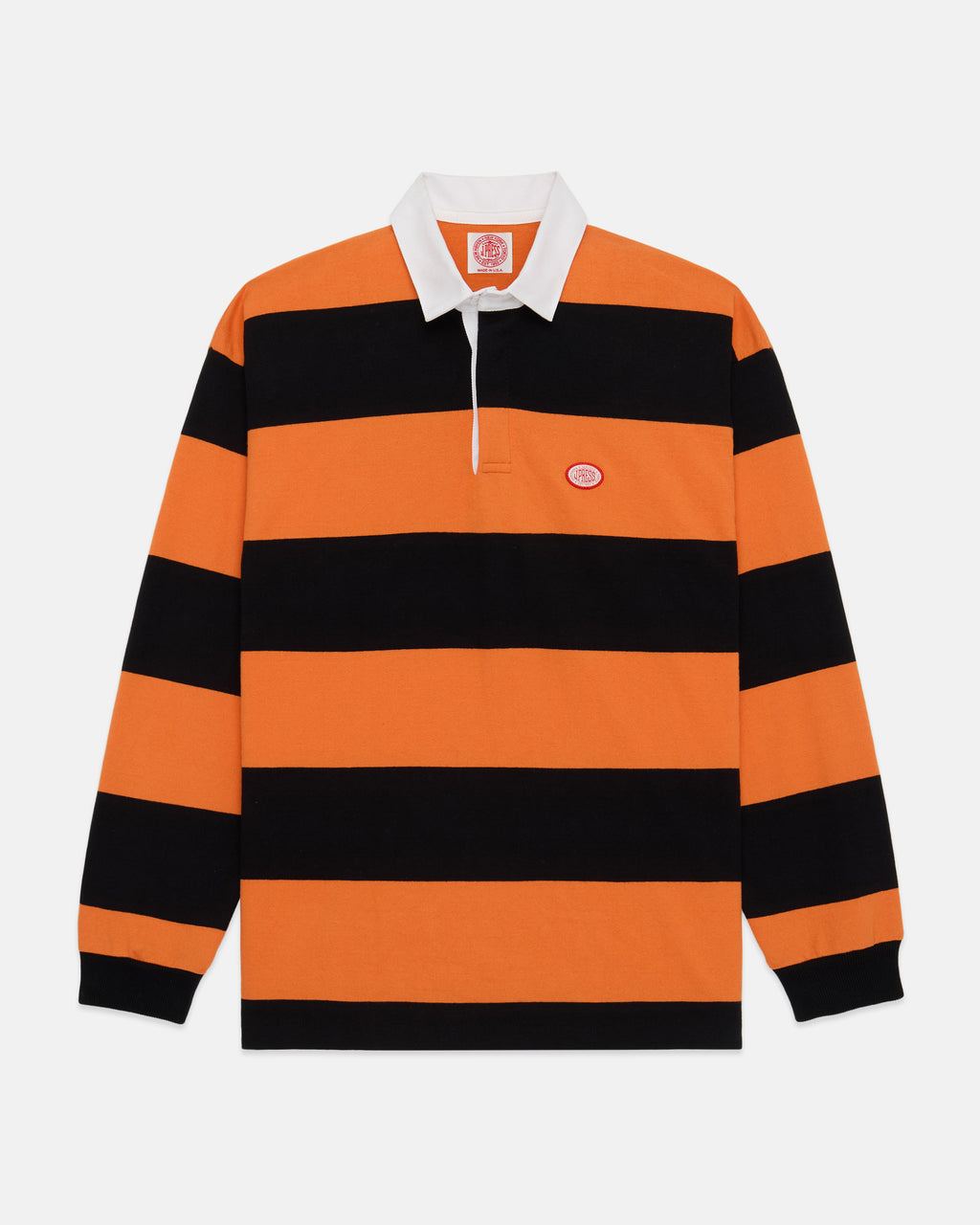 Made-in-USA Orange Guard Stripe J. Press Seal Cotton Rugby