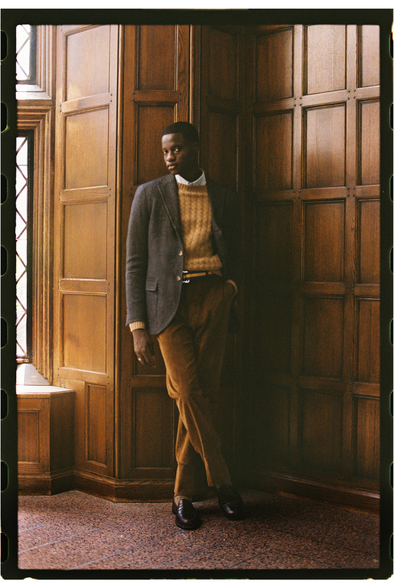 Brown Herringbone Knit Sport Coat | J.PRESS